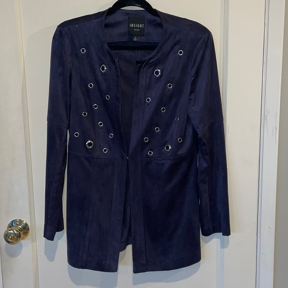 Insight | Jackets & Coats | Insight Faux Suede Jacket Wwo Fringe Navy ...